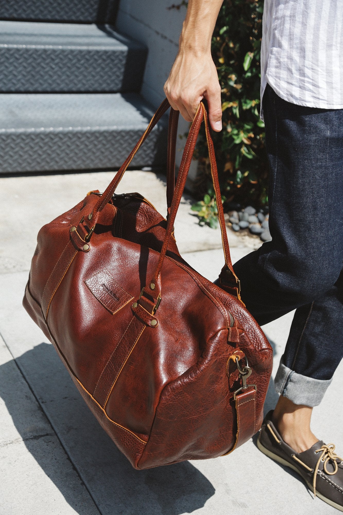 Mount Blue Leather Duffle | Travel Duffle Bag | Rogue Industries